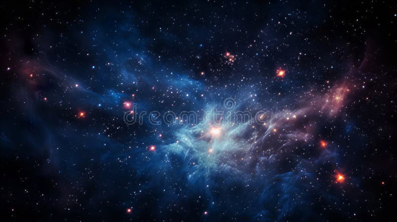Large Cluster of Stars in the Sky Stock Illustration - Illustration of ...