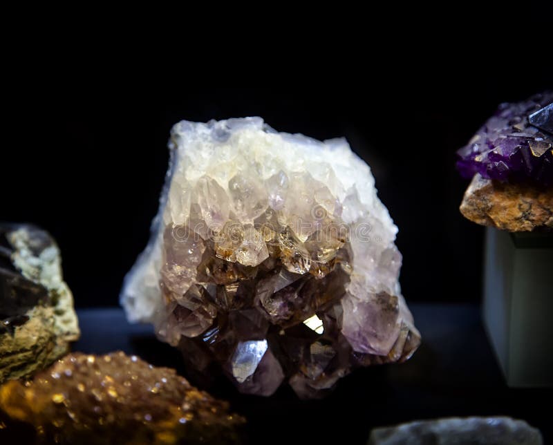 Large Clusters of Purple Crystals Close-up Stock Photo - Image of ...