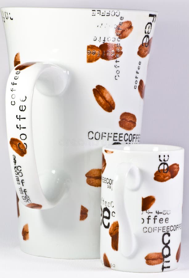 Large Coffee Mug and Small Espresso Cup Stock Photo - Image of drink ...