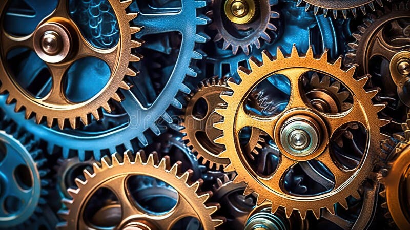 Large Cog Wheels in the Motor. Generative AI Stock Illustration ...