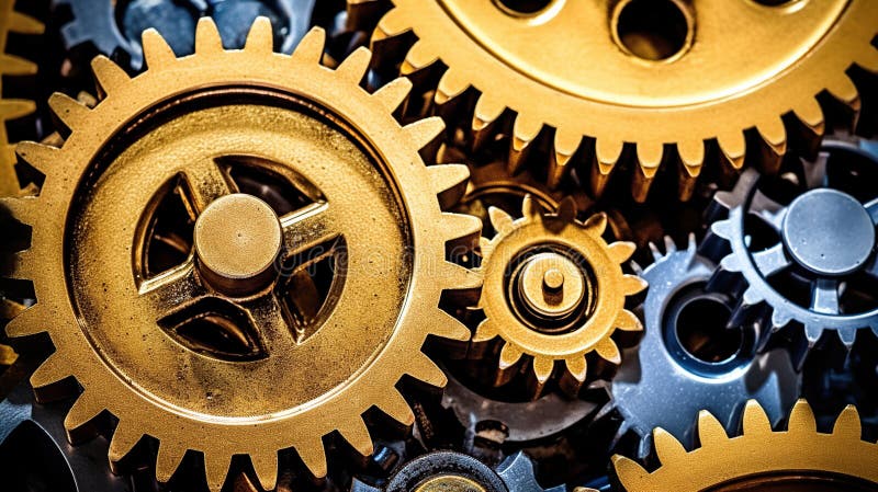 Large Cog Wheels in the Motor. Generative AI Stock Illustration ...