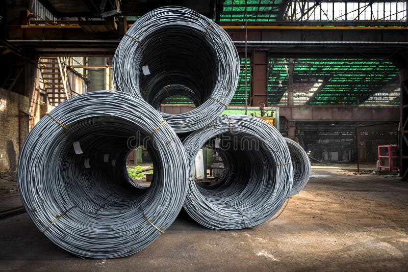 Large Coil of Aluminum Wire Stock Image - Image of heavy, industrial ...