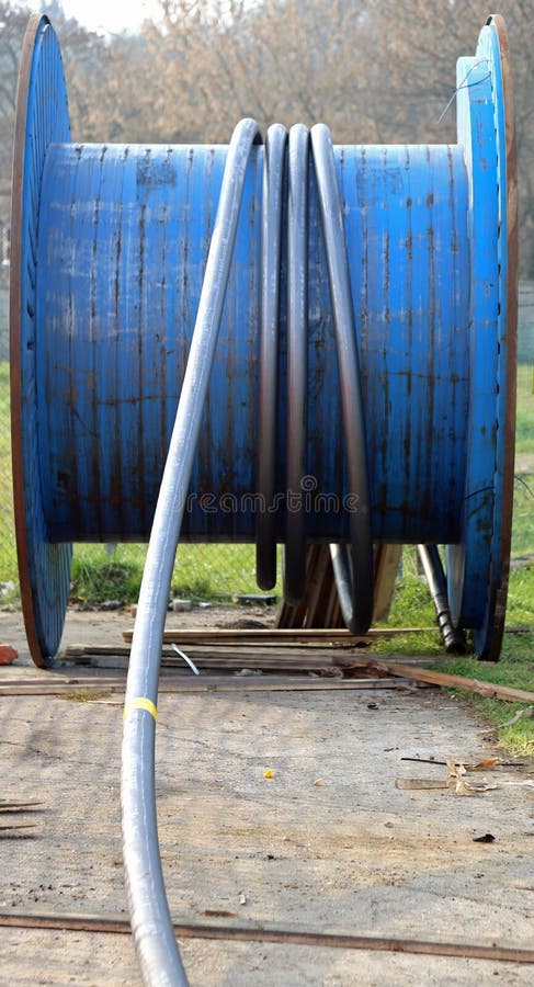 Large Coil for Laying Electrical Cables or Fiber Optic Stock Image ...