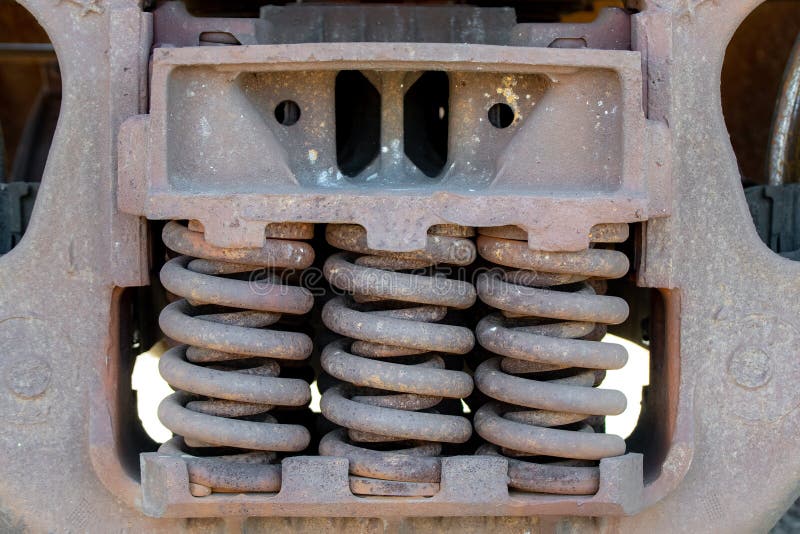 Large Coil Springs a Train Car Stock Photo - Image of railroad, support ...