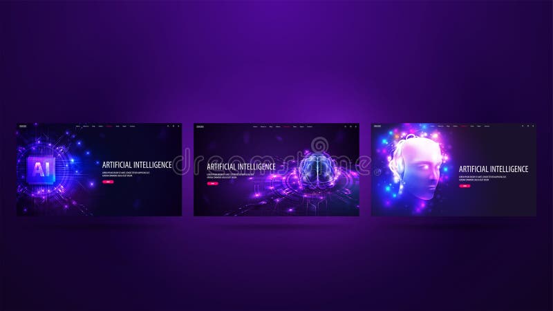 Large Collection of Artificial Intelligence Web Banners with Artificial ...