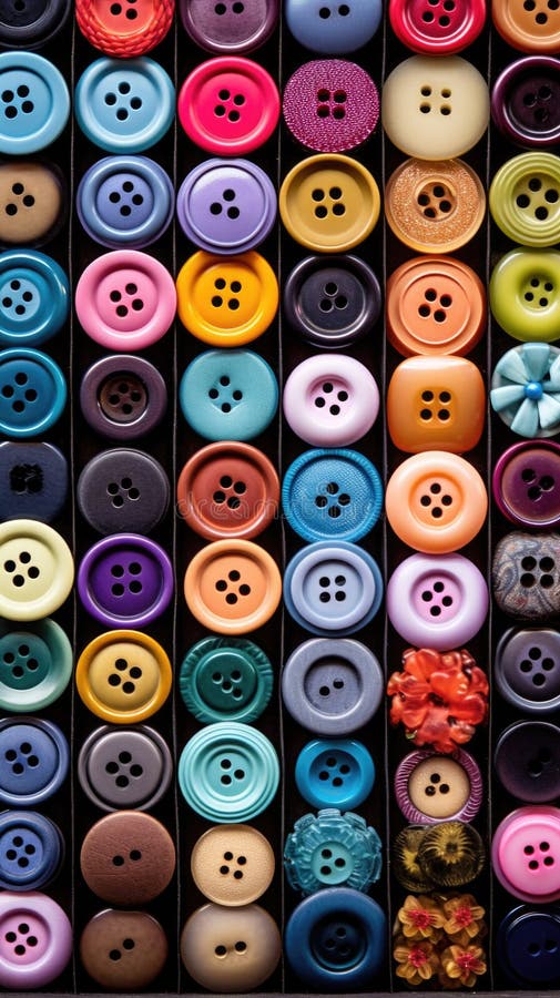 A Large Collection of Buttons in Different Colors, AI Stock Photo ...