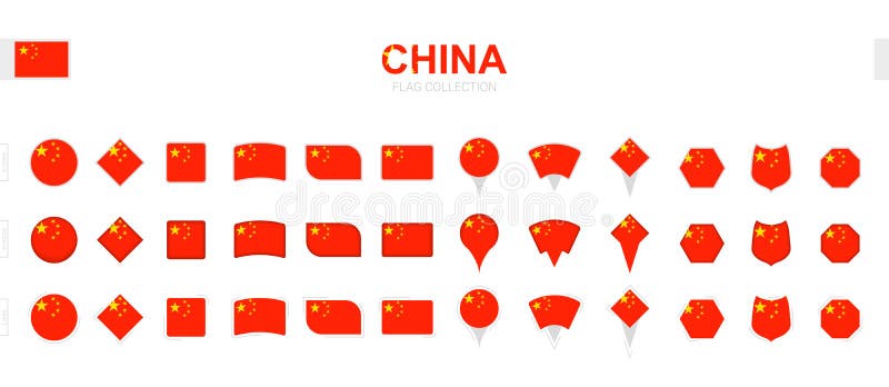 Large Collection of China Flags of Various Shapes and Effects Stock ...