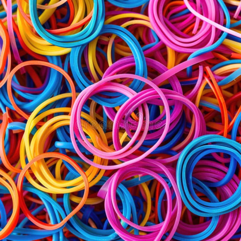 A Large Collection of Colorful Rubber Bands, Ideal for Crafting or ...
