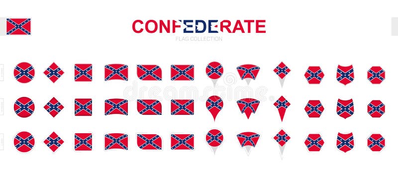 Large Collection of Confederate Flags of Various Shapes and Effects ...