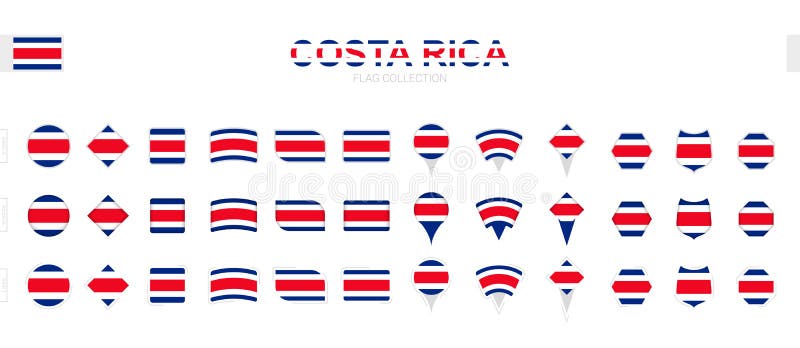 Large Collection of Costa Rica Flags of Various Shapes and Effects ...