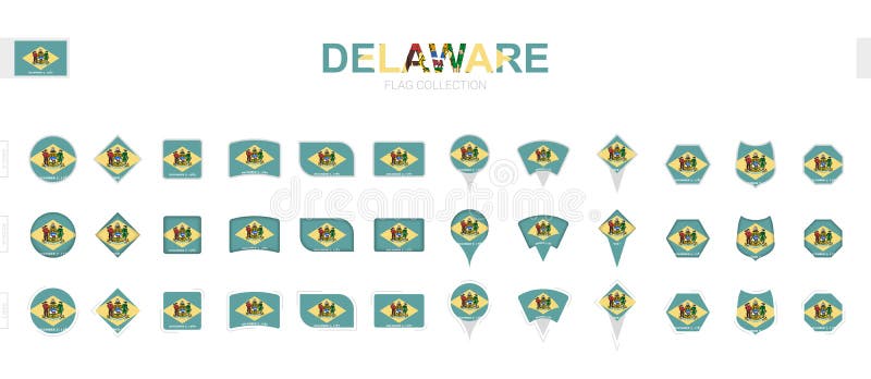 Large Collection of Delaware Flags of Various Shapes and Effects Stock ...