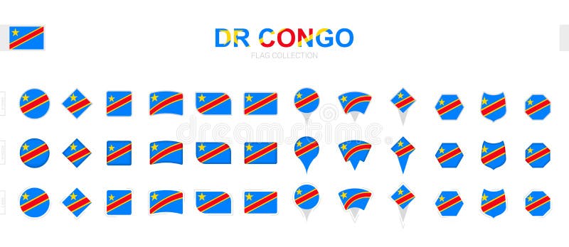 Large Collection of DR Congo Flags of Various Shapes and Effects Stock ...