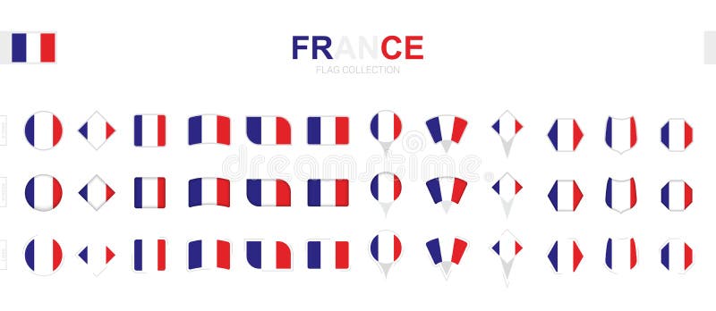 Large Collection of France Flags of Various Shapes and Effects Stock ...