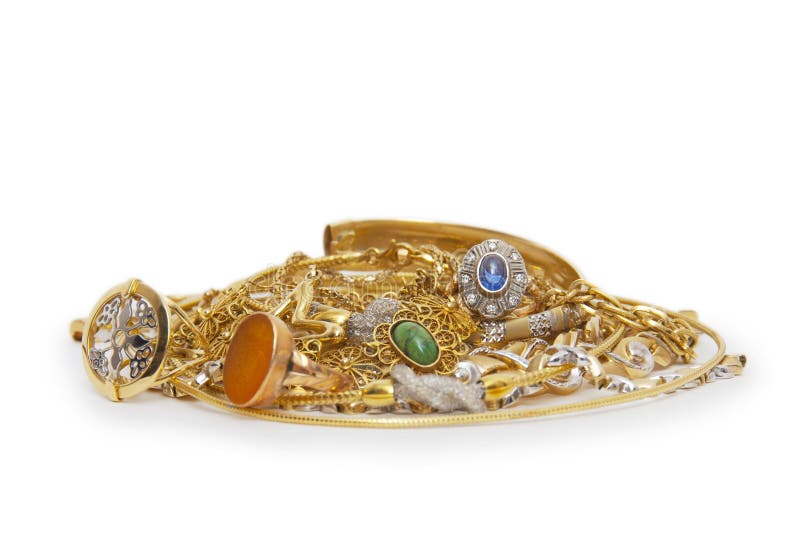 Large Collection of Gold Jewellery Stock Photo - Image of elegance ...