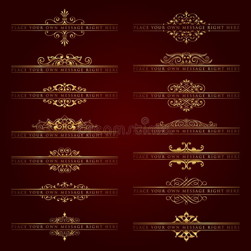 Wedding Golden Underline Stock Illustrations – 58 Wedding Golden ...