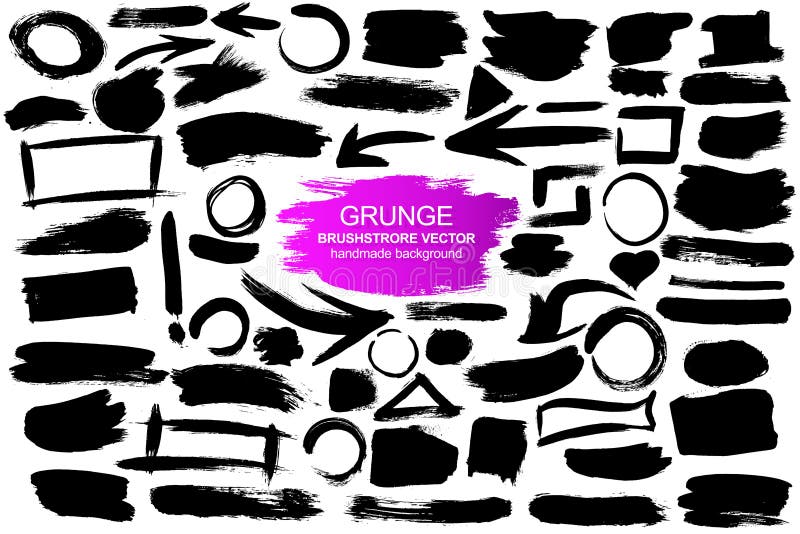 Large Collection of Grunge Elements. Vector Background Isolated on ...