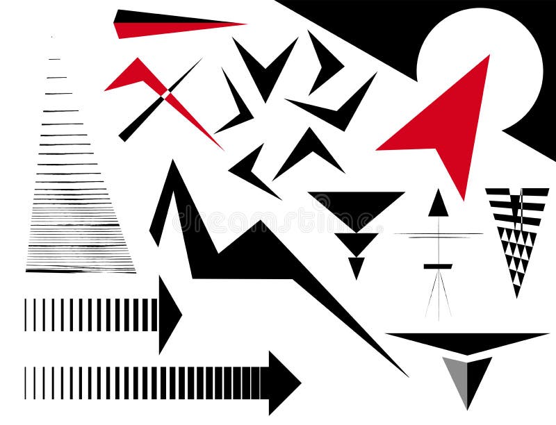 Large Collection of Grungy Arrows, Triangles, 20 Design Elements ...