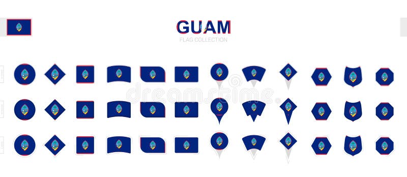 Large Collection of Guam Flags of Various Shapes and Effects Stock ...