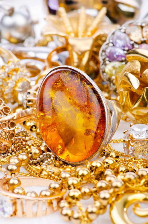 Large Collection of Jewellery Stock Image - Image of luxury, macro ...