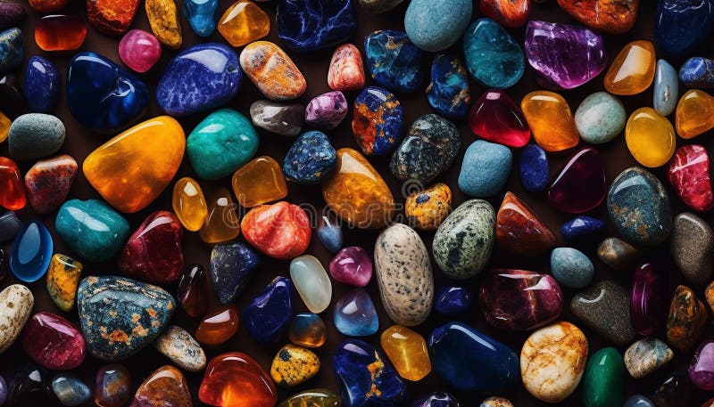 A Large Collection of Multi Colored Precious Gems in Nature Generated ...