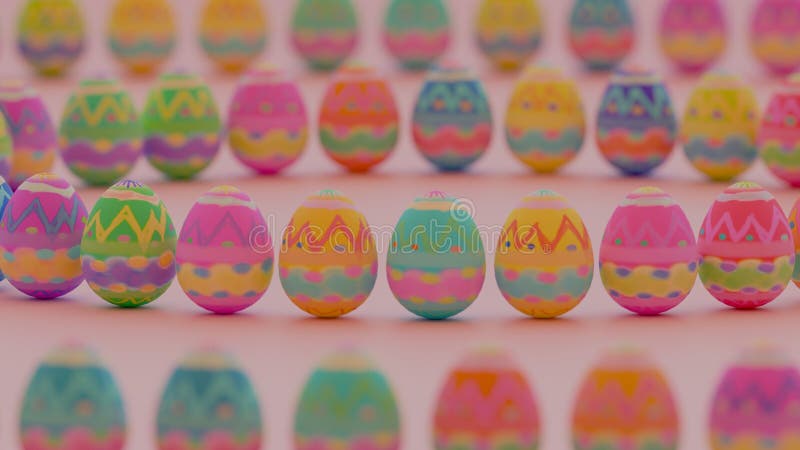 Large Collection of Patterned Easter Eggs in a Spiral Formation Stock ...