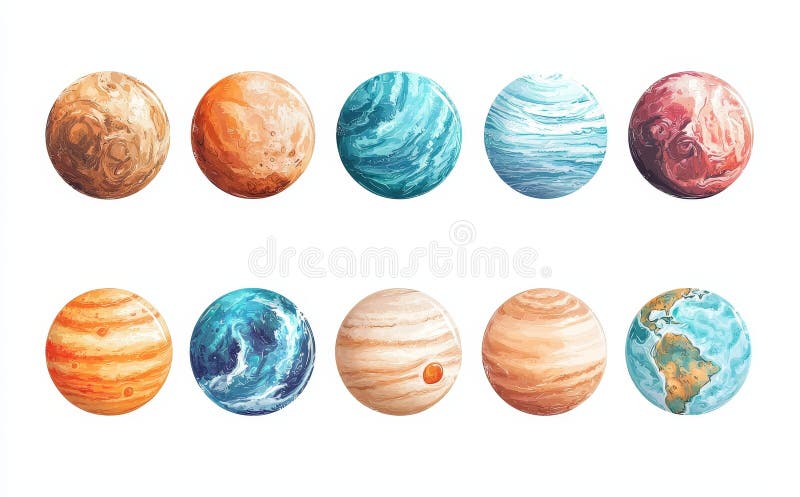 A Large Collection of Planets Isolated on a Transparent Background ...