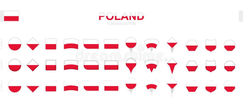 Large Collection of Poland Flags of Various Shapes and Effects Stock ...