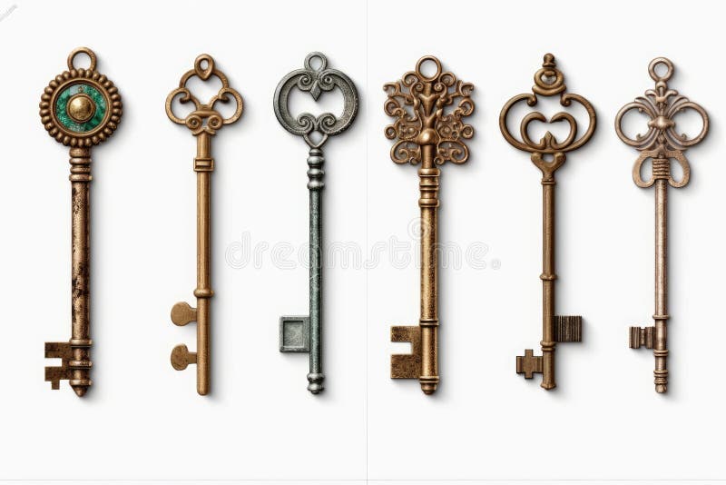 Large Collection of Silhouettes of Retro Keys of Different Styles ...