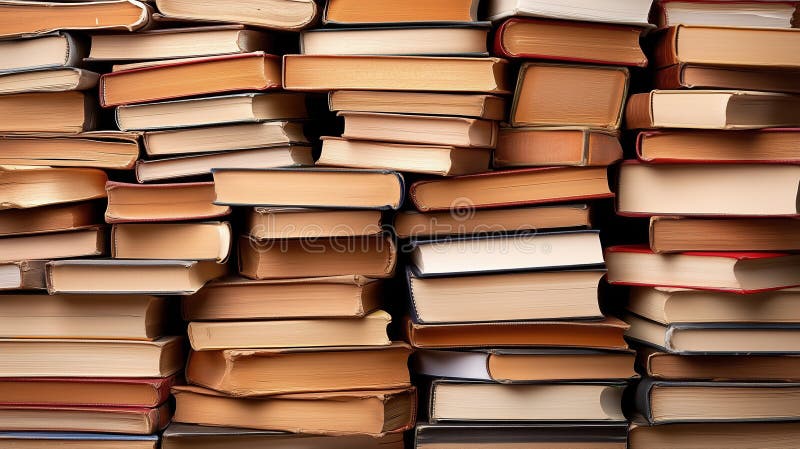 Large Collection of Stacked Books in Various Colors and Sizes Creates ...