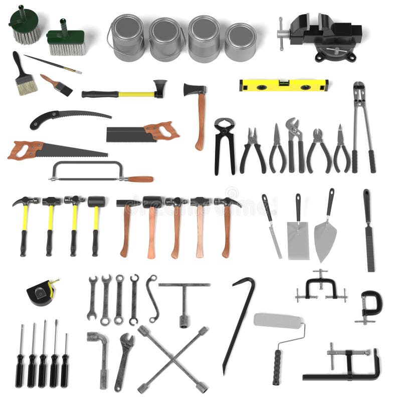 Collection Of Tools For House Remodeling Stock Vector - Illustration of ...