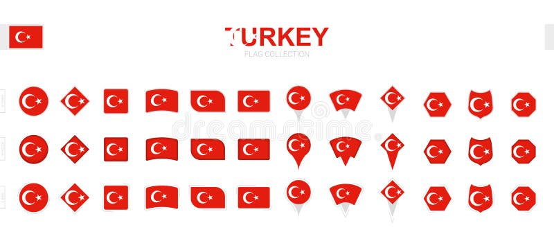 Large Collection of Turkey Flags of Various Shapes and Effects Stock ...