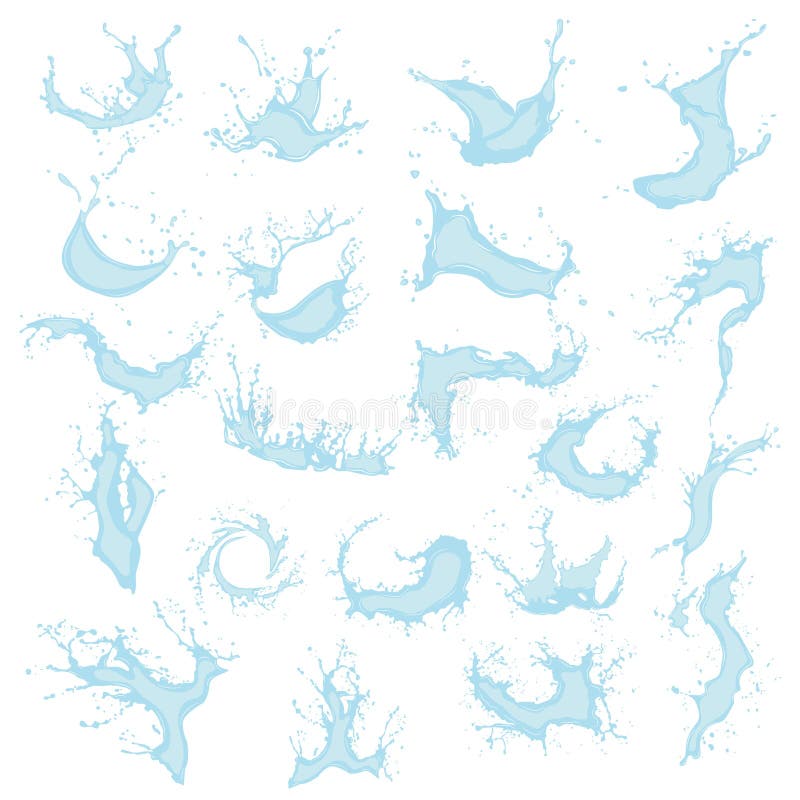 Large Collection of Vector Splashes and Splashes of Liquid Stock Vector ...