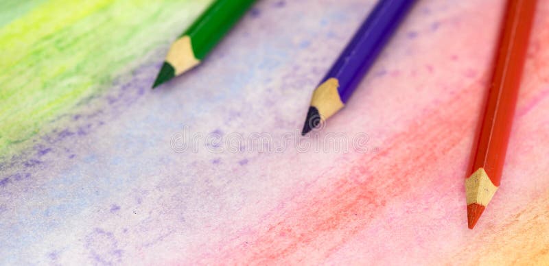 Large Colored Pencils Close-up Stock Photo - Image of multicolor, close ...