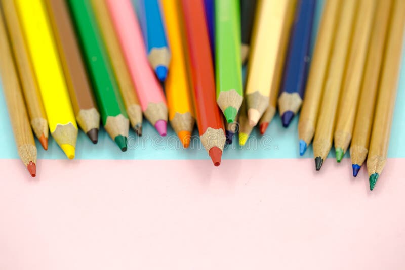 Large Colored Pencils Close-up Stock Photo - Image of group, paint ...