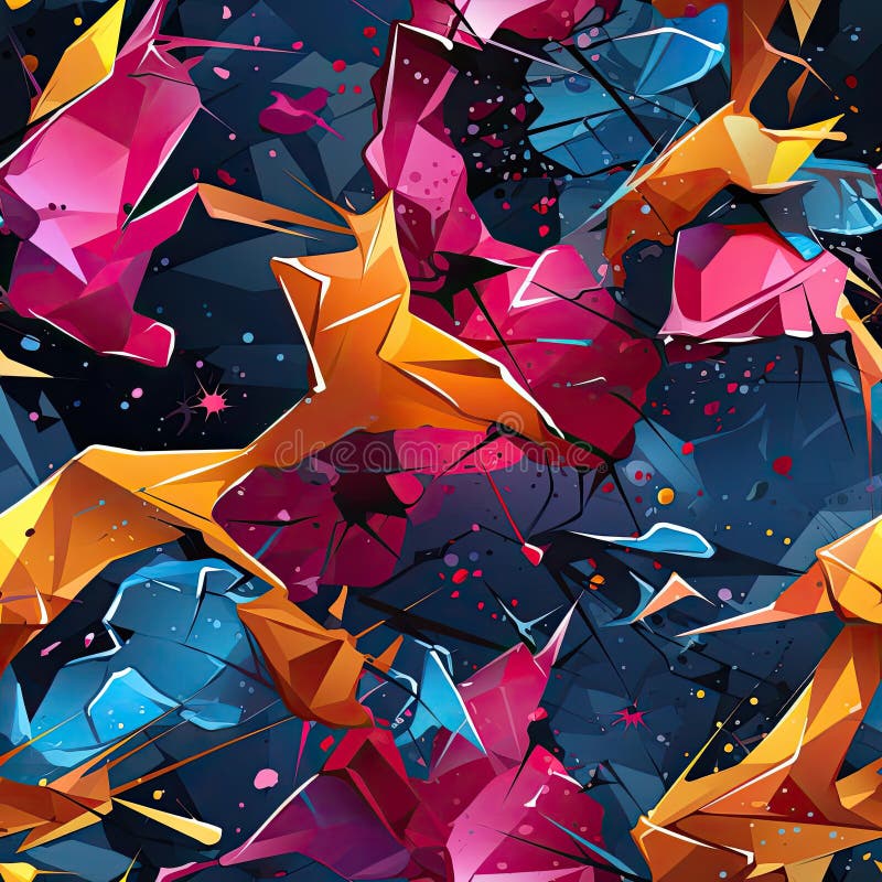 Large Colorful Abstract Background with Pieces of Paper in Graffiti ...