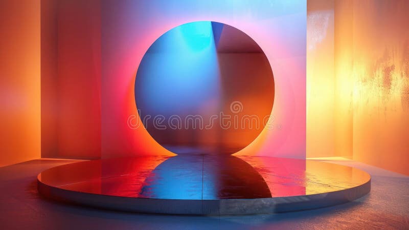 A Large, Colorful, and Abstract Circle is the Focal Point of the Image ...