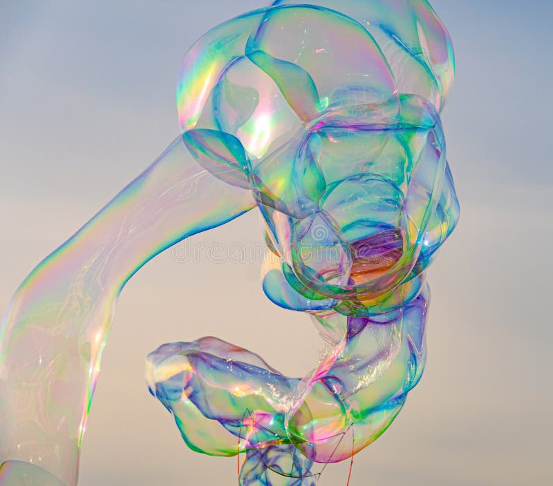 Sunlight Refracting through Large Colorful Bubbles on the Ocean Coast ...