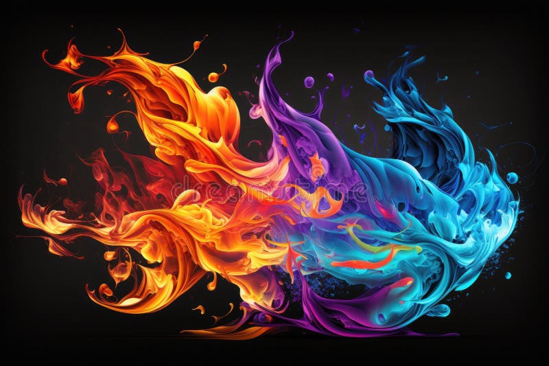 Large, Colorful Flames for Ambiance Stock Illustration - Illustration ...