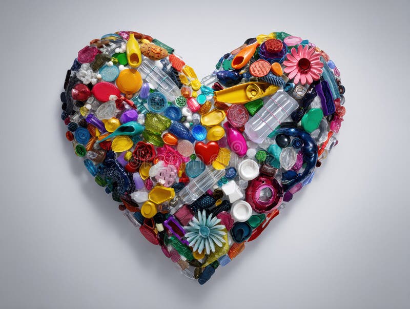 A Large, Colorful Heart Made of Smaller Hearts in Various Sizes and ...