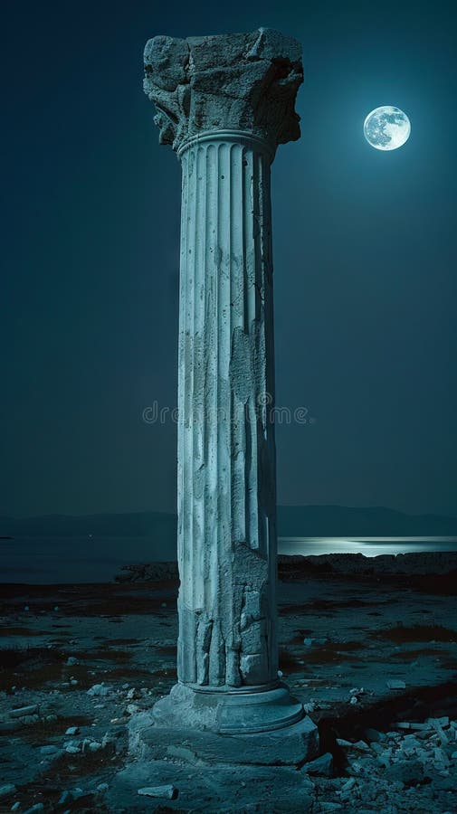 A Large Column in the Middle of the Ocean Stock Image - Image of ...
