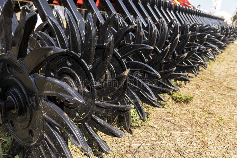 Large Combine Harvesters Parked in Agriculturic Field Stock Photo ... Large Combine Harvesters Parked in Agriculturic Field Stock Photo ...