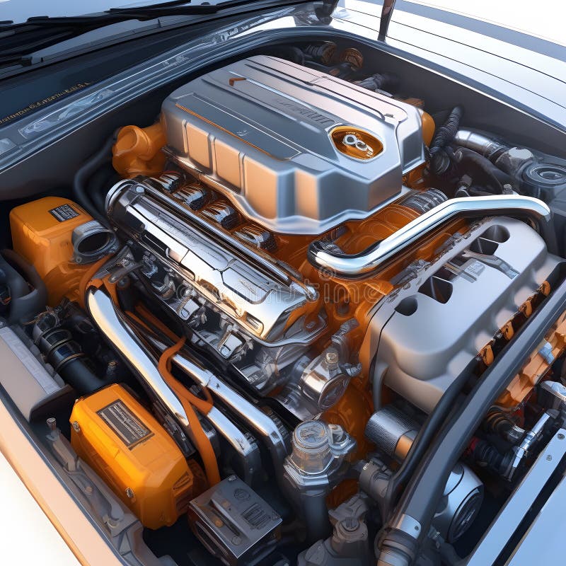 Large Combustion Engine, AI-generatet Stock Illustration - Illustration ...