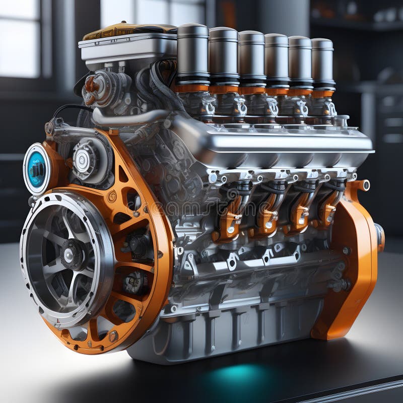 Large Combustion Engine, AI-generatet Stock Illustration - Illustration ...