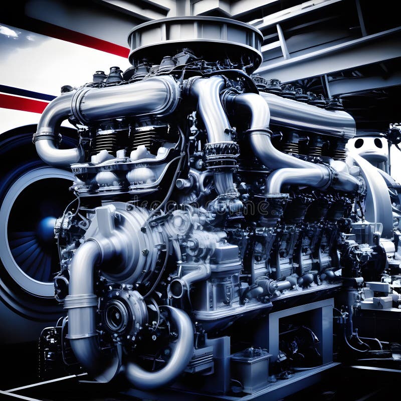 Large Combustion Engine, AI-generatet Stock Illustration - Illustration ...