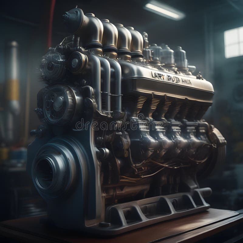 Large Combustion Engine, AI-generatet Stock Illustration - Illustration ...