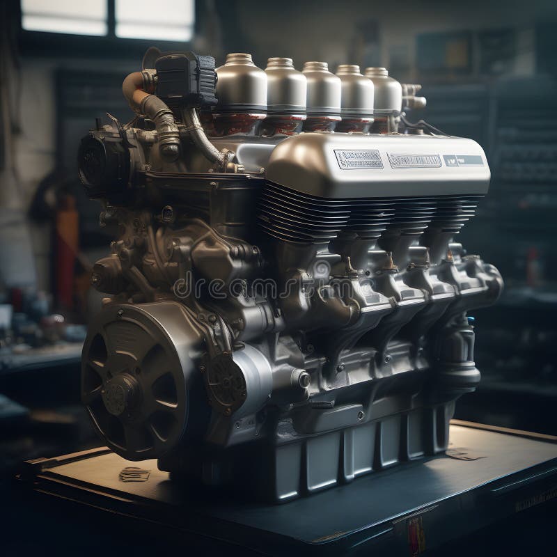 Large Combustion Engine, AI-generatet Stock Illustration - Illustration ...