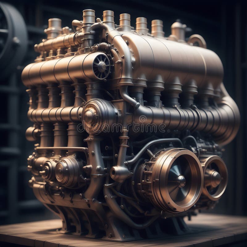 Large Combustion Engine, AI-generatet Stock Illustration - Illustration ...