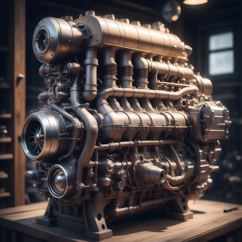 Large Combustion Engine, AI-generatet Stock Illustration - Illustration ...
