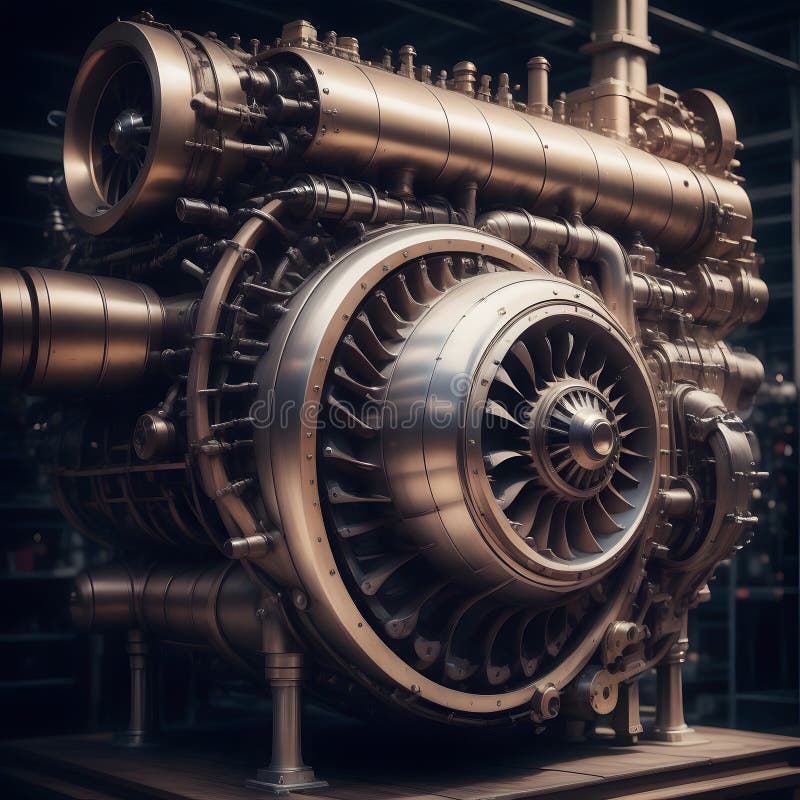 Large Combustion Engine, AI-generatet Stock Illustration - Illustration ...