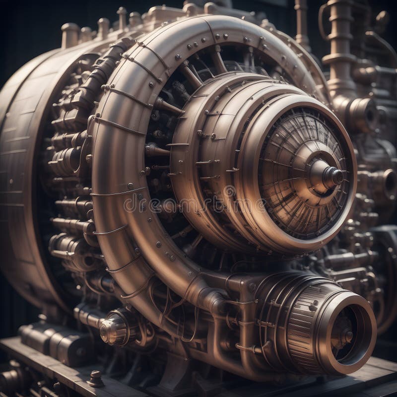 Large Combustion Engine, AI-generatet Stock Illustration - Illustration ...